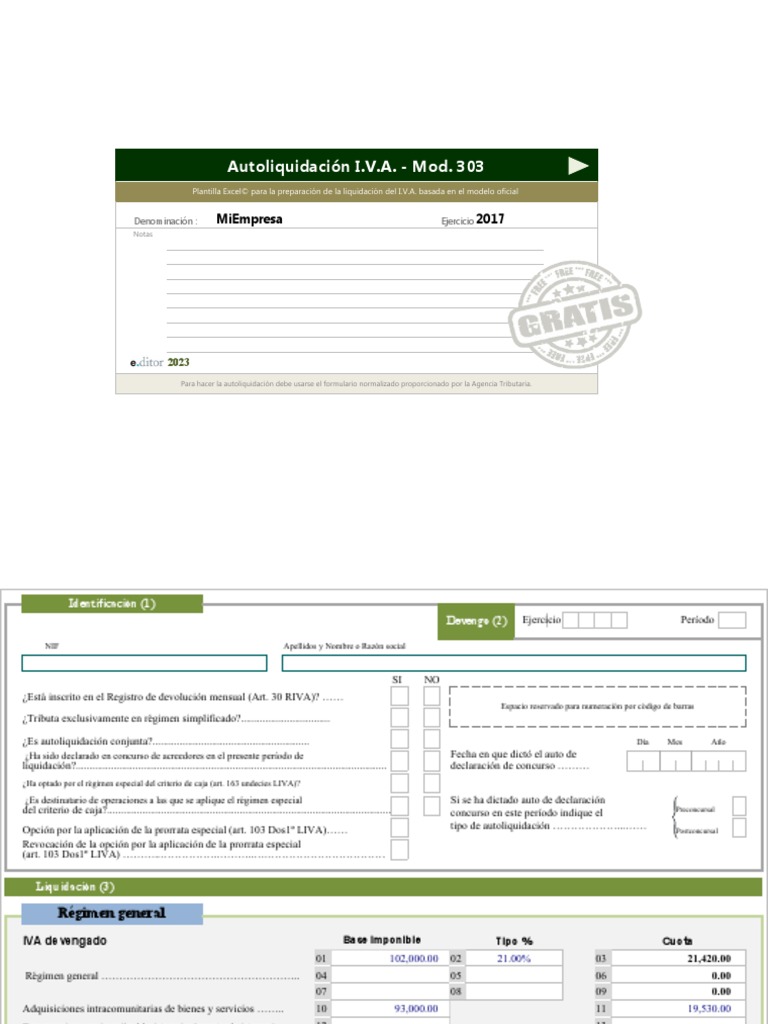 Modelo 303 Rellenable EJERCICIO IVA | PDF | Economias | Industrias de ...