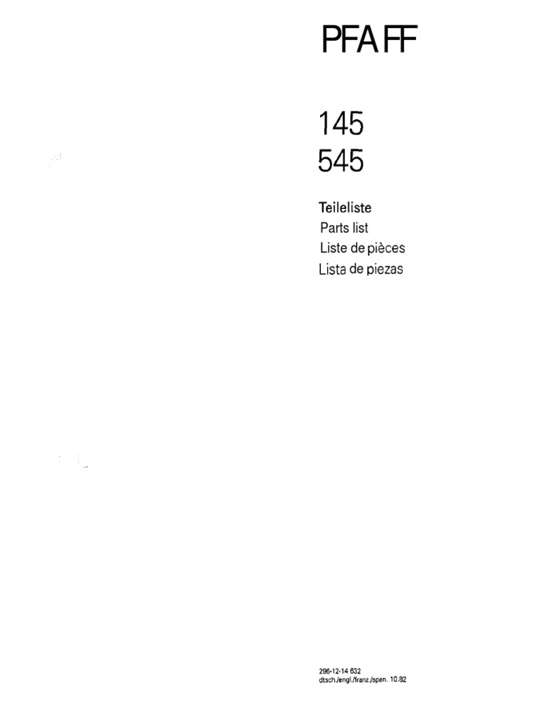 Pfaff 145-545 | PDF