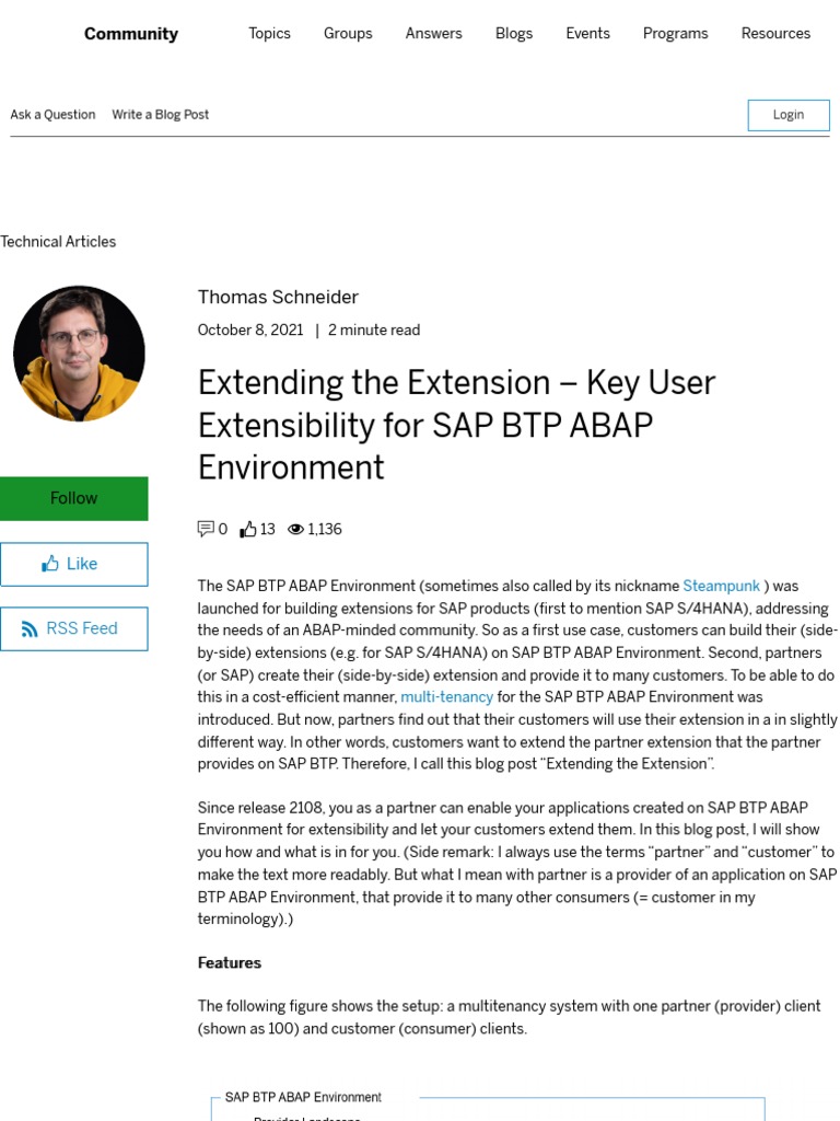 Extending The Extension - Key User Extensibility For SAP BTP ABAP ...
