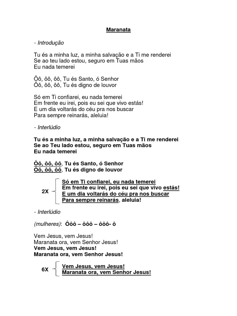 L - Maranata - Letra | PDF