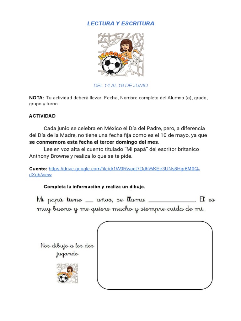 Actividad de Lectura: Día del Padre | PDF | Ficción general | Artes del ...