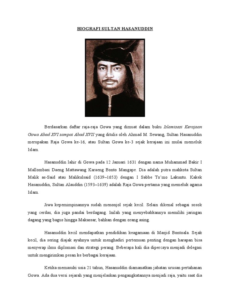Biografi Sultan Hasanuddin | PDF | Sejarah
