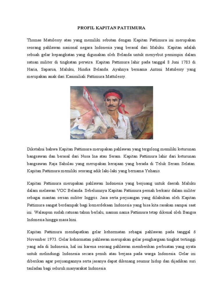 Profil Kapitan Pattimura | PDF