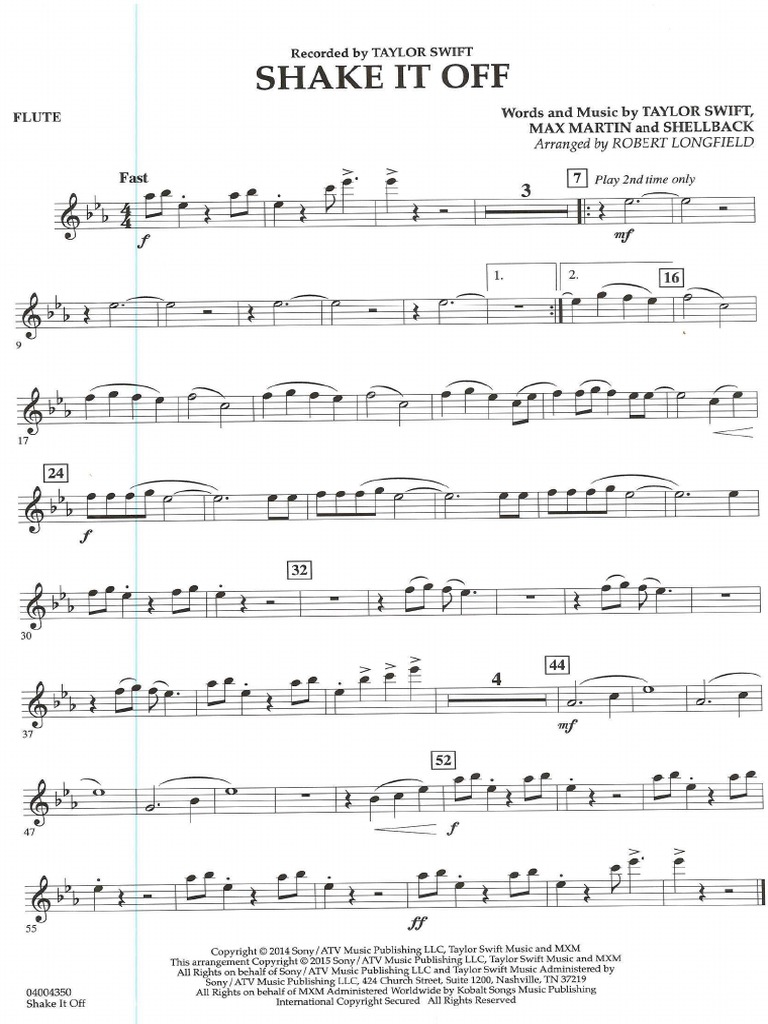 SHAKE IT OFF Arr ROBERT LONGFIELD | PDF