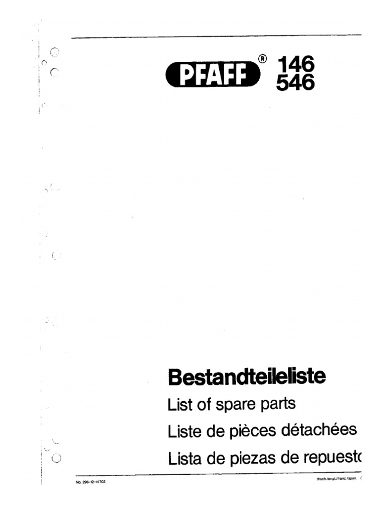 Pfaff 146-546 | PDF