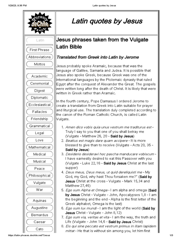 Latin Quotes by Jesus | PDF | Jesus | Latin