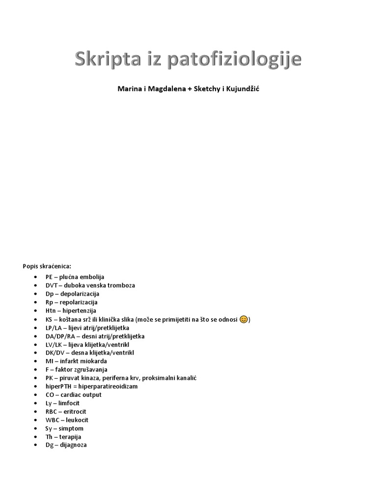Skripta Iz Patofiziologije | PDF