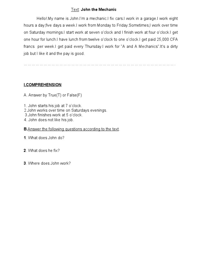 John The Mechanic | PDF