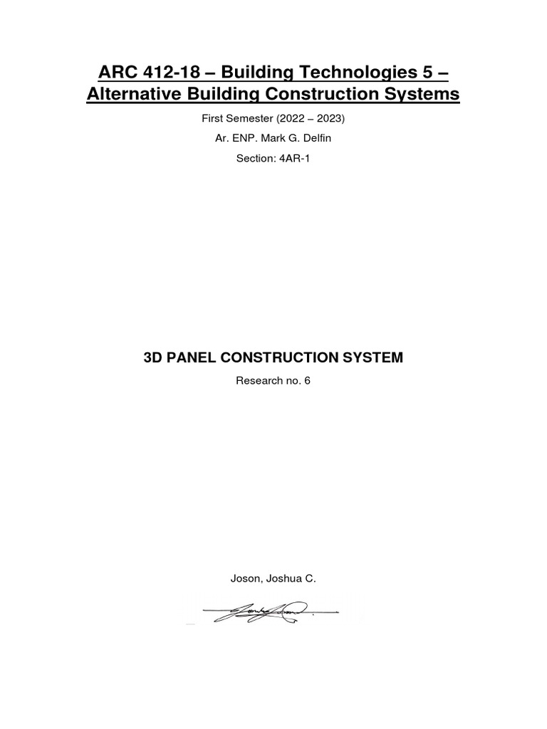EVG 3D Panel Construction System Overview | PDF | Concrete | Thermal ...