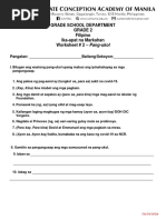 Karapatan at Tungkulin Worksheet | PDF