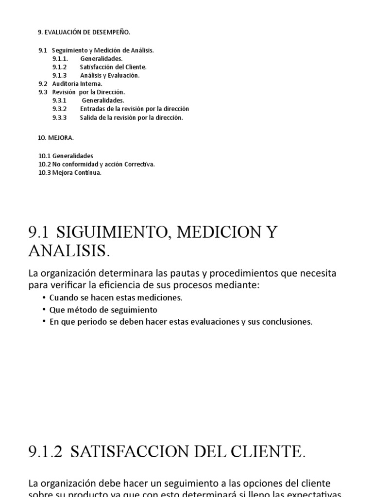 ISO 9001 CAP 9 y 10 | PDF | Auditoría | La satisfacción del cliente