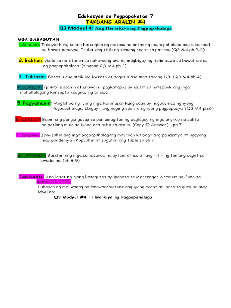 ESP 7 Q3 Mod.4 Takda 4 | PDF