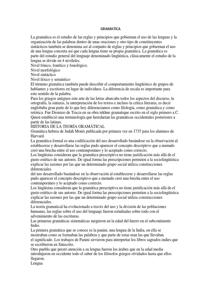 Grama Tica | PDF | Gramática | Lingüística