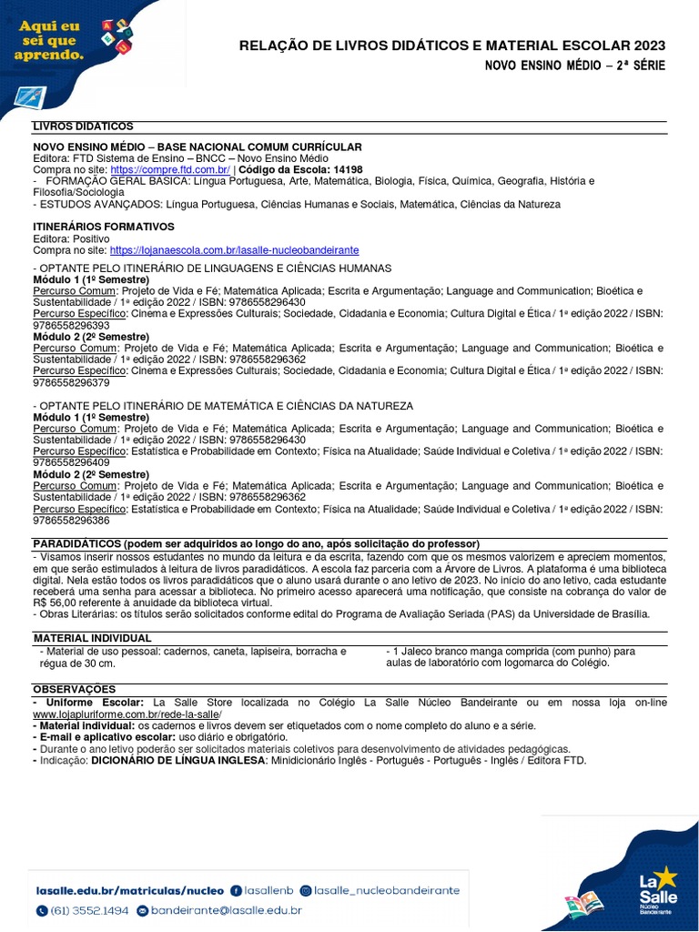 2 Série - Novo Ensino Médio 2023 | PDF | Science | Bioética