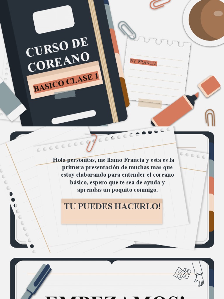 Curso Coreano Clase 1 | PDF