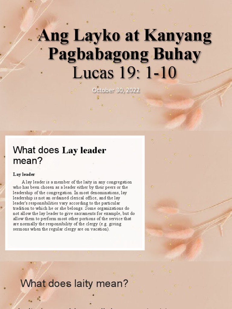 Ang Layko at Kanyang Pagbabagong Buhay | PDF