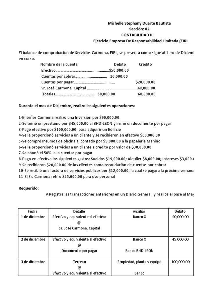 Tarea 4, Ejercicio EIRL | PDF | Bancos | Contabilidad Tarea 4, Ejercicio EIRL | PDF | Bancos | Contabilidad
