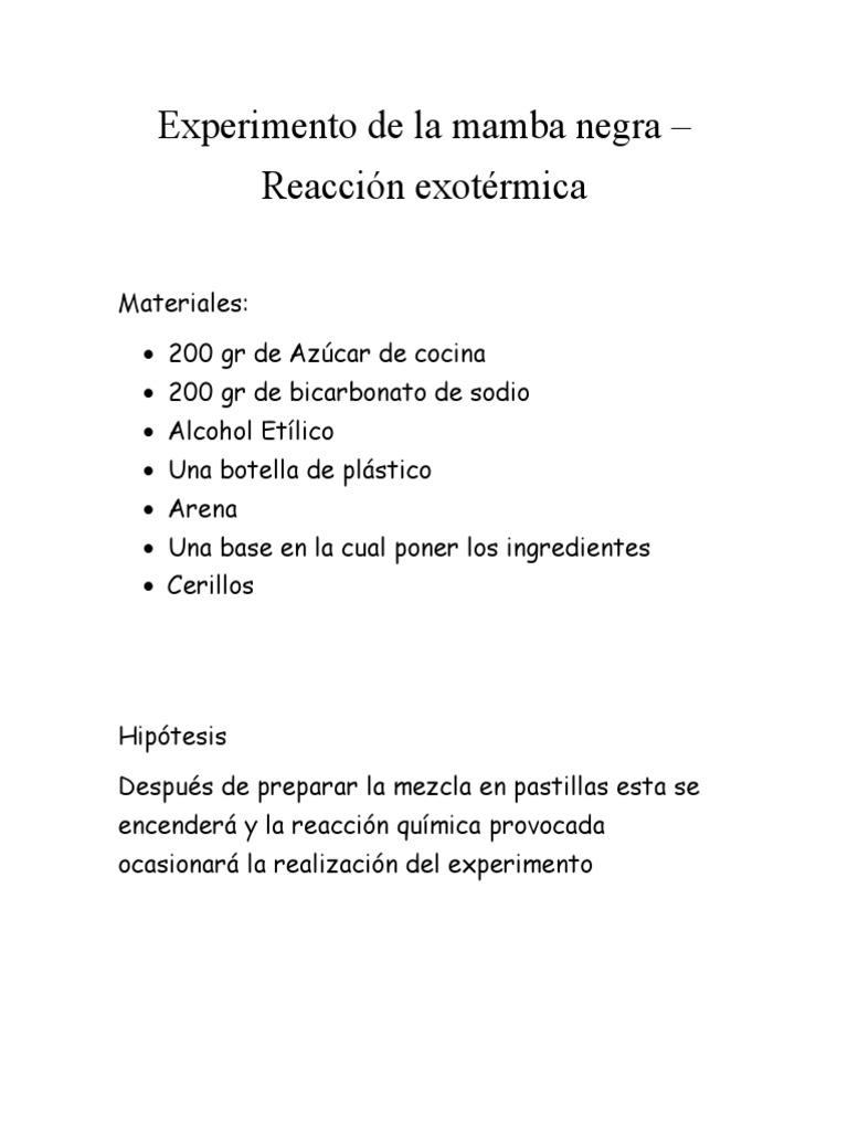 Experimento de La Mamba Negra | PDF