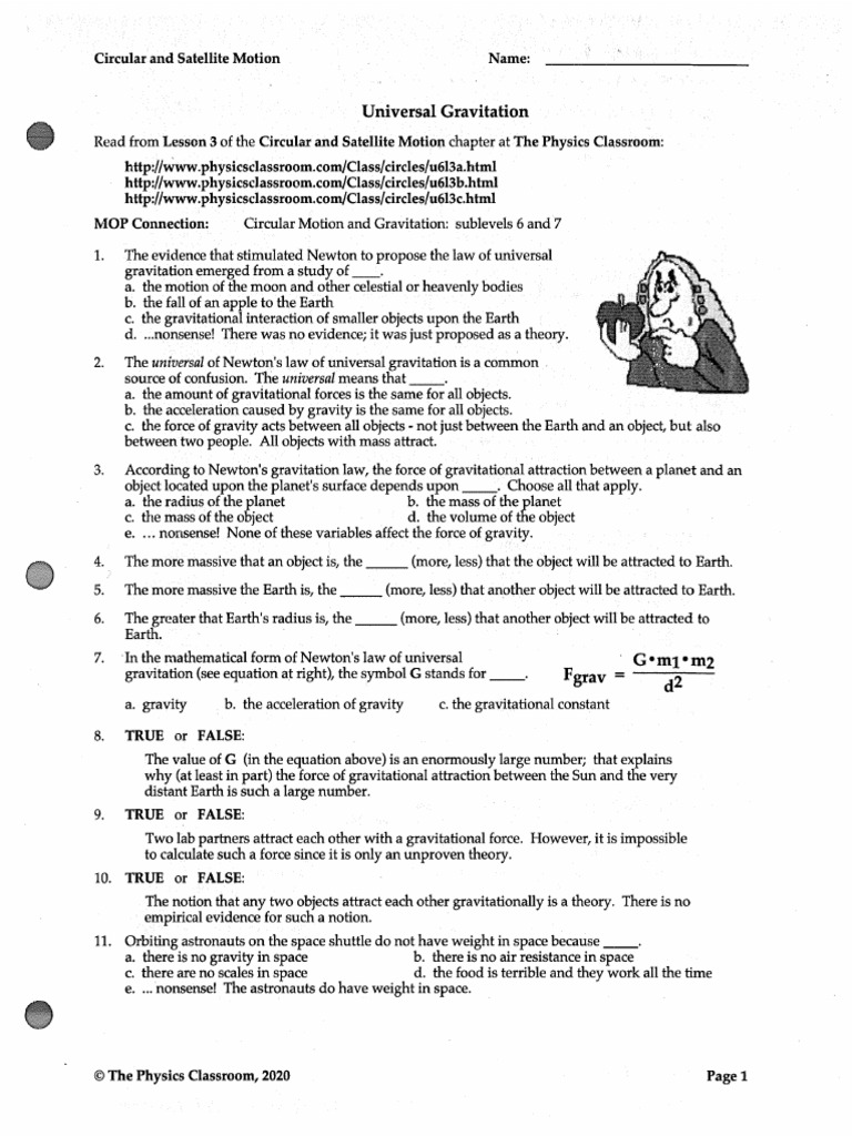 Universal Gravitation | Download Free PDF | Gravity | Newton's Law Of ...