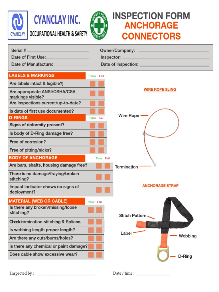 Anchorage Connectors - Inspection Form | PDF | Technology & Engineering
