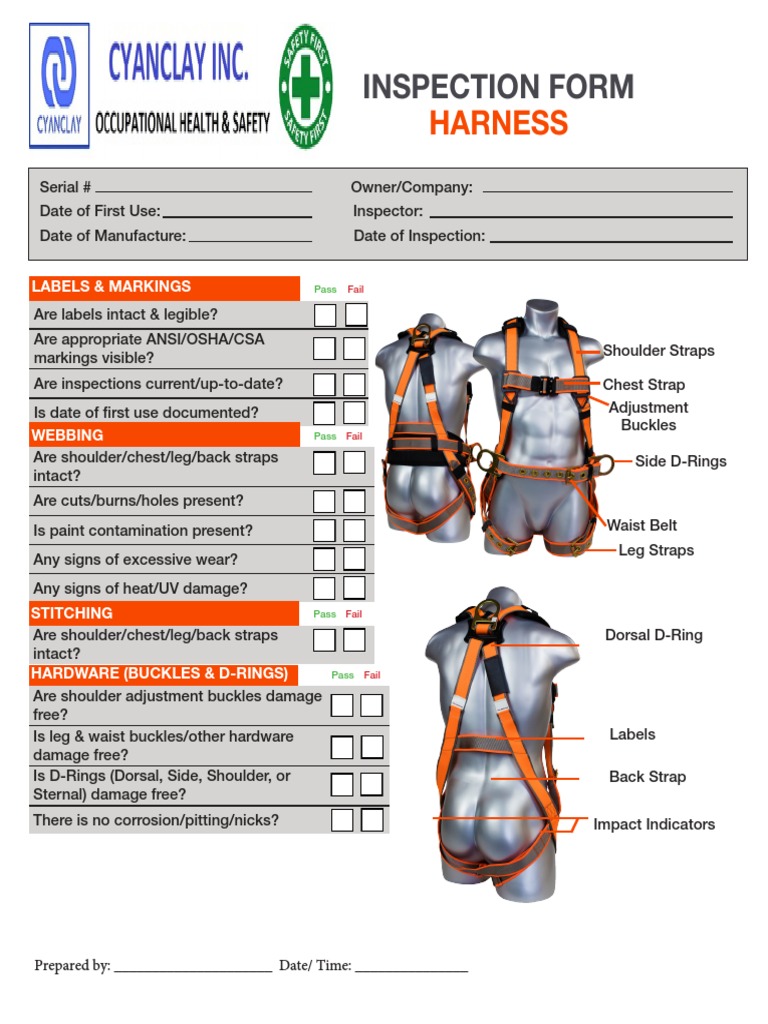 Full Body Harness Inspection Checklist | PDF