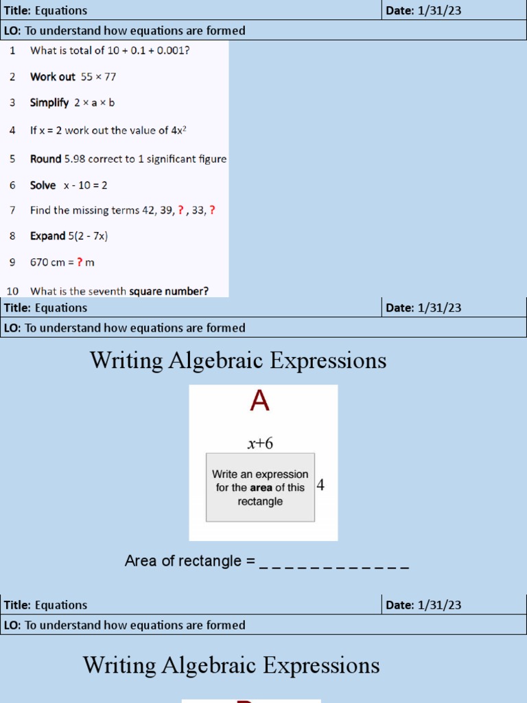 Algebraic Manipulation 23-11-19 | PDF