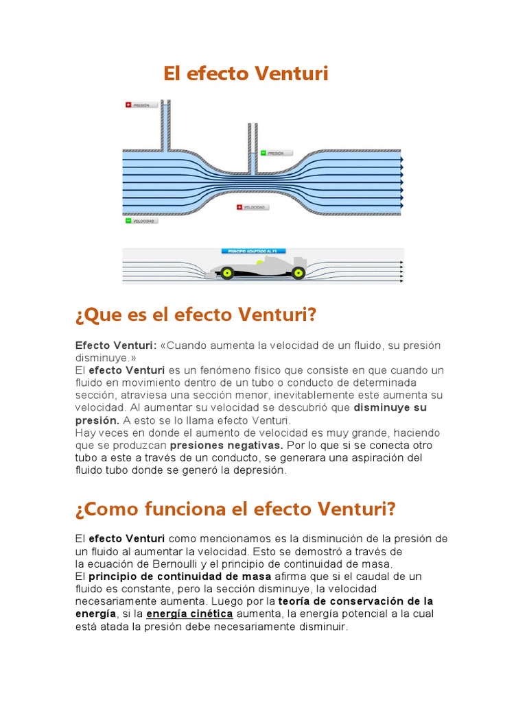 Efecto Venturi: Principios y Aplicaciones | PDF | Gases | Cantidades ...