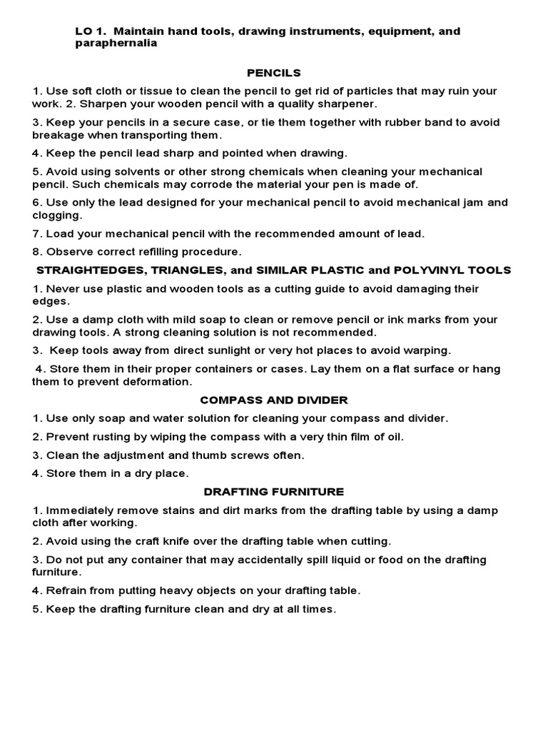 Care and Maintenance of Hand Tools | PDF | Tools | Materials