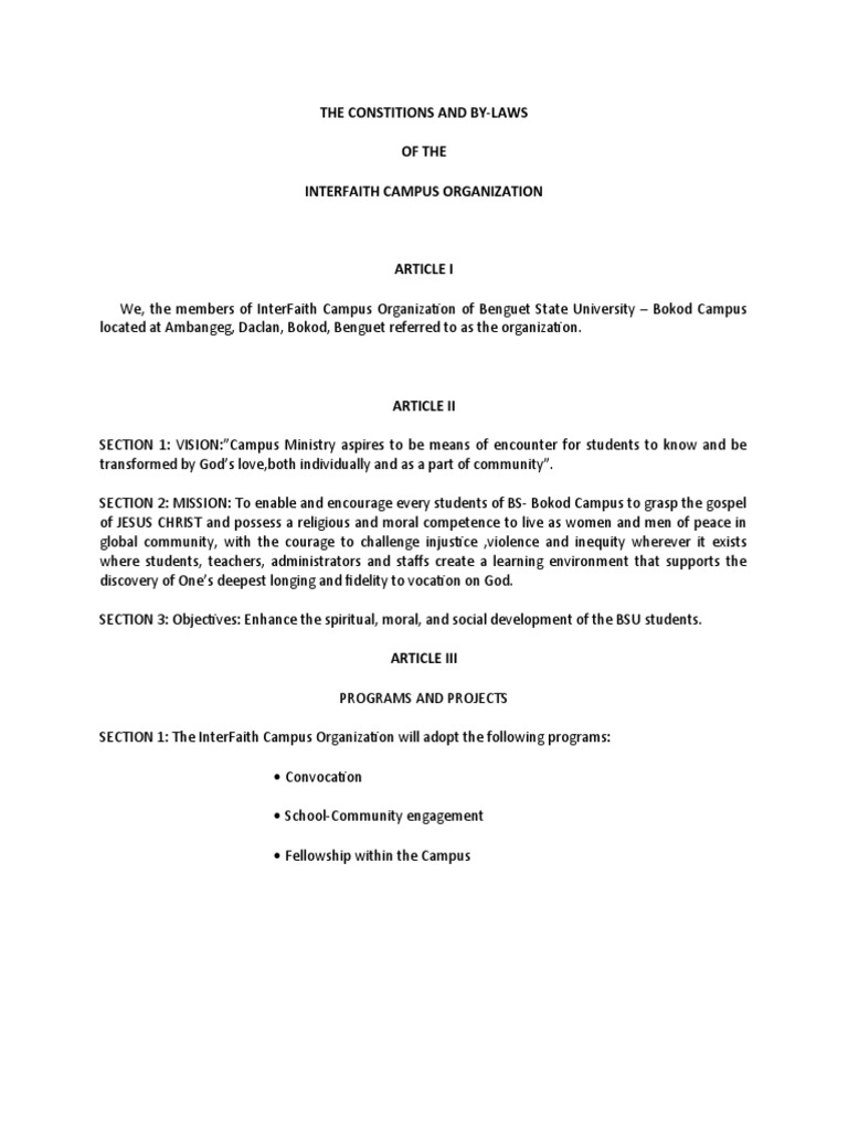 Interfaith Org-Cbl | PDF | Ratification | Board Of Directors