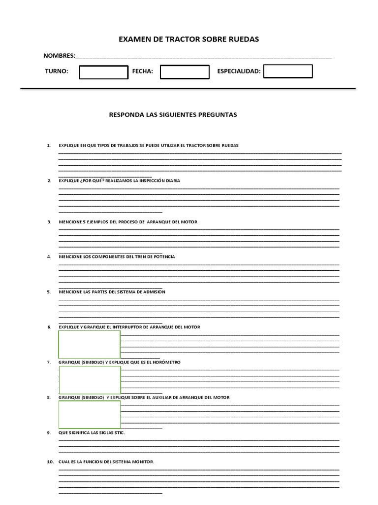 Examen Tractor Ruedas | PDF