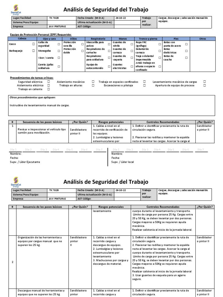 AST - Cargue y Descargue Manual | PDF