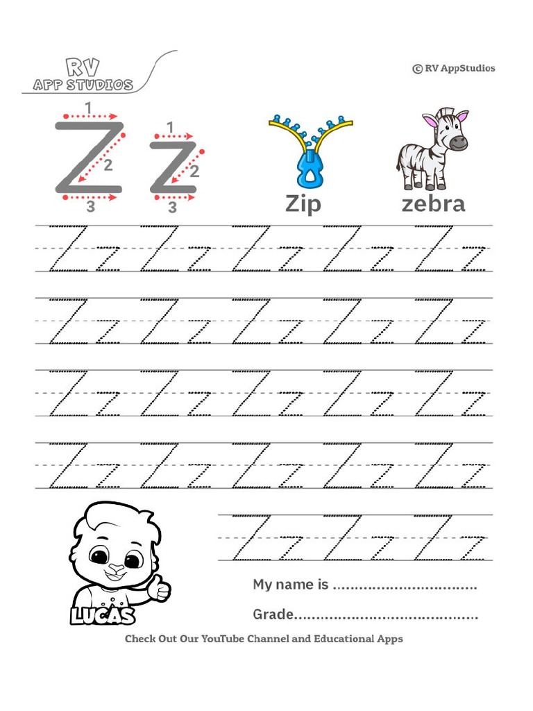 269 Free Printable Worksheets For Kids Alphabet Letter ZZ Tracing | PDF