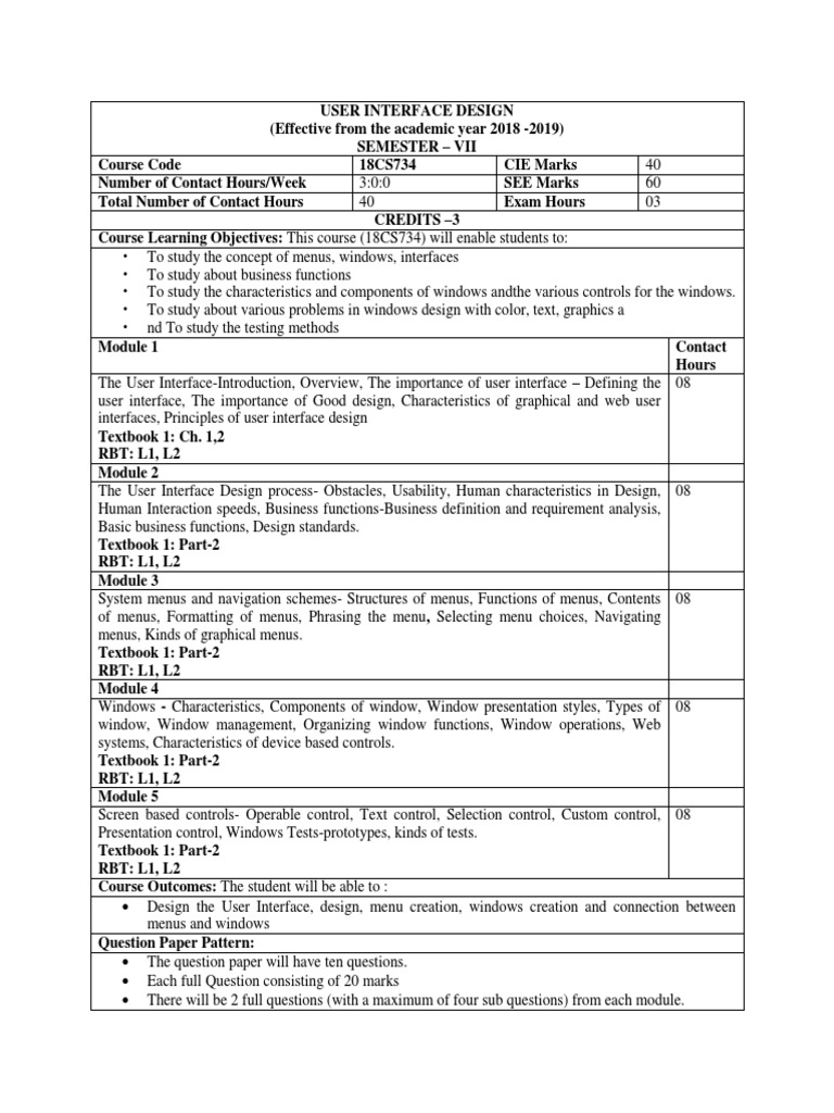 UID Syllabus | PDF | Menu (Computing) | Graphical User Interfaces