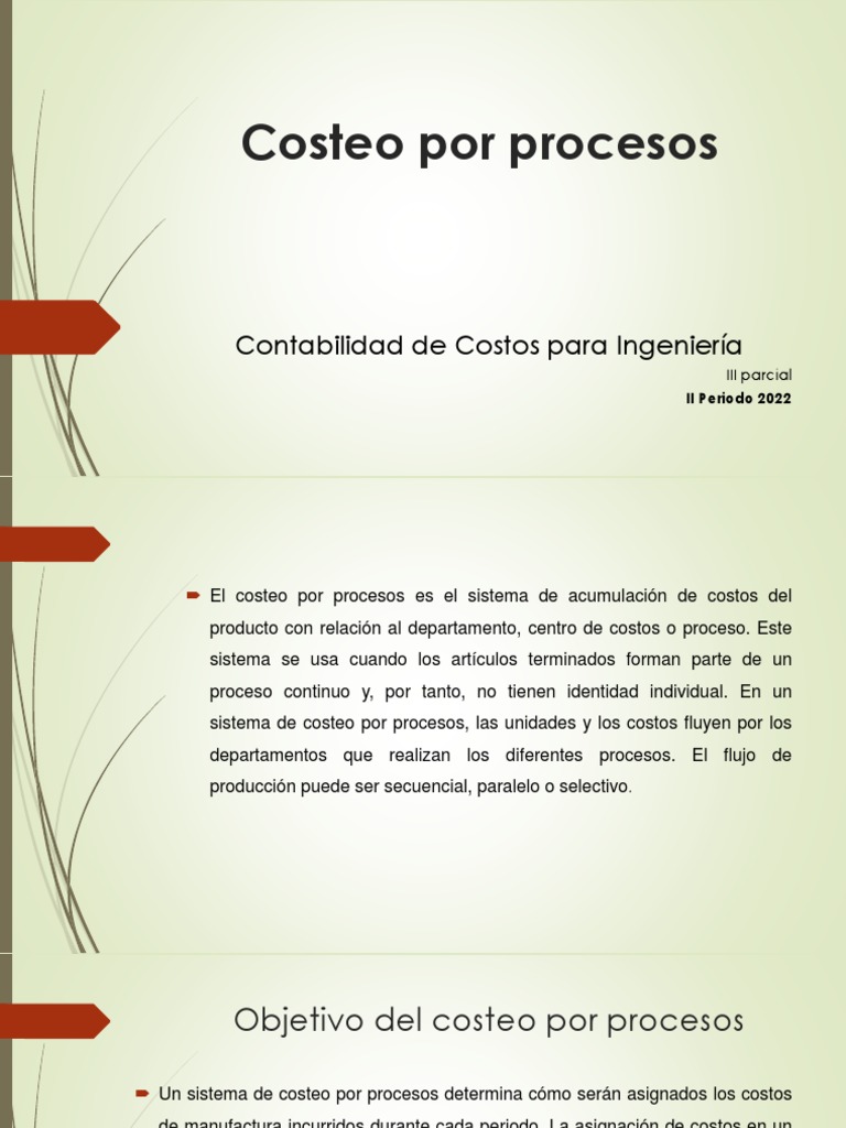 Costeo Por Procesos | PDF | Costo | Inventario