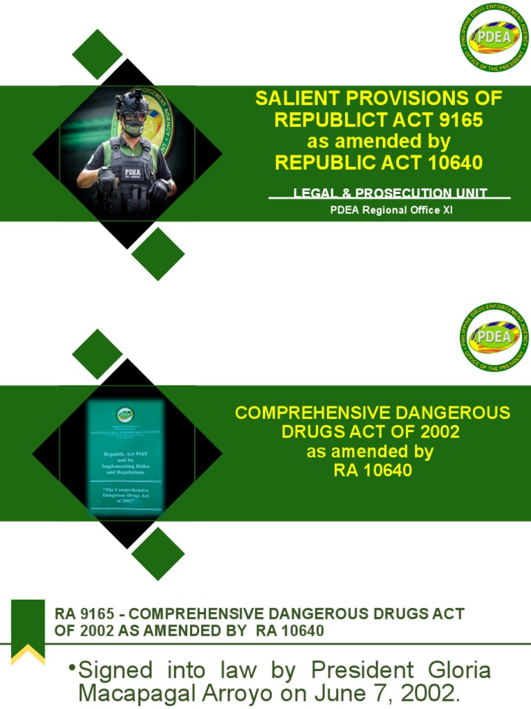 Salient Features of Ra 9165 | PDF | Criminal Law | Misconduct