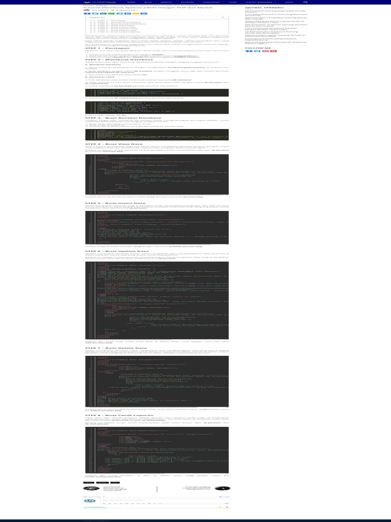 Tutorial Membuat Aplikasi CRUD Dengan PHP Dan MySQL - Masagena | PDF