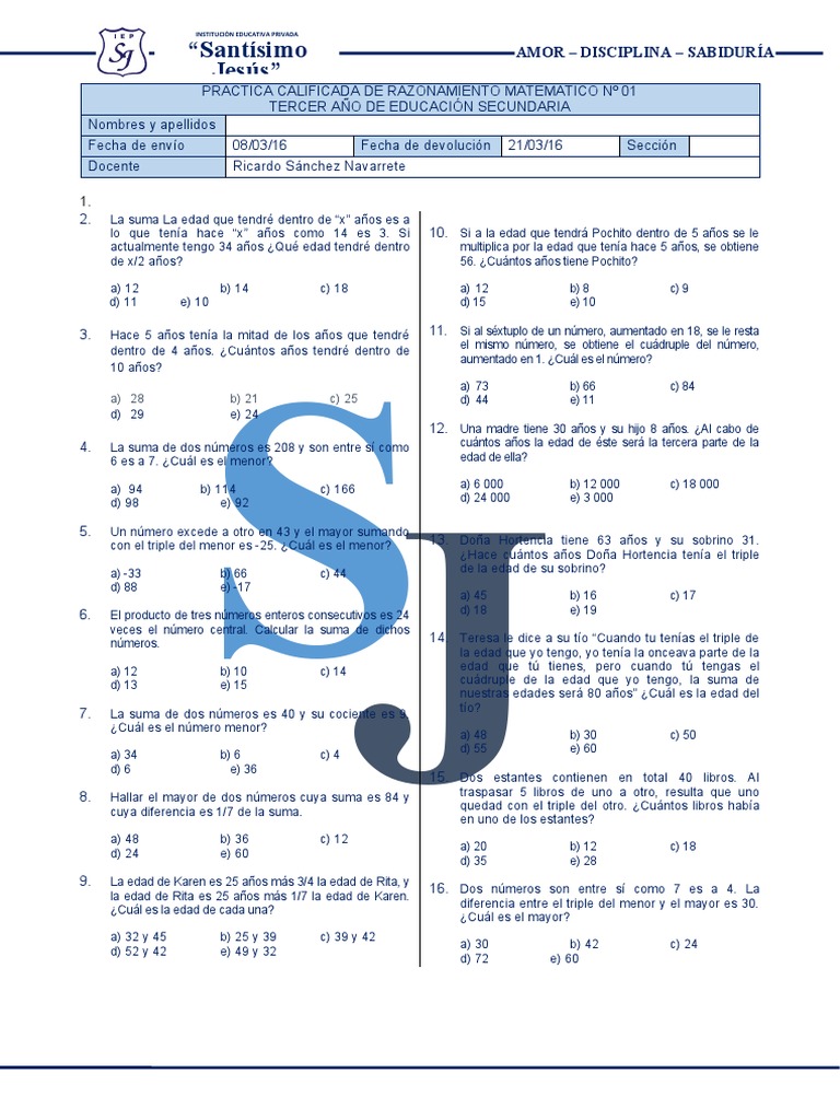 Practica RM Tercero | PDF