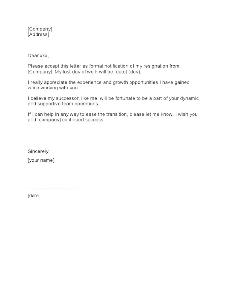 Resign Letter Format | PDF