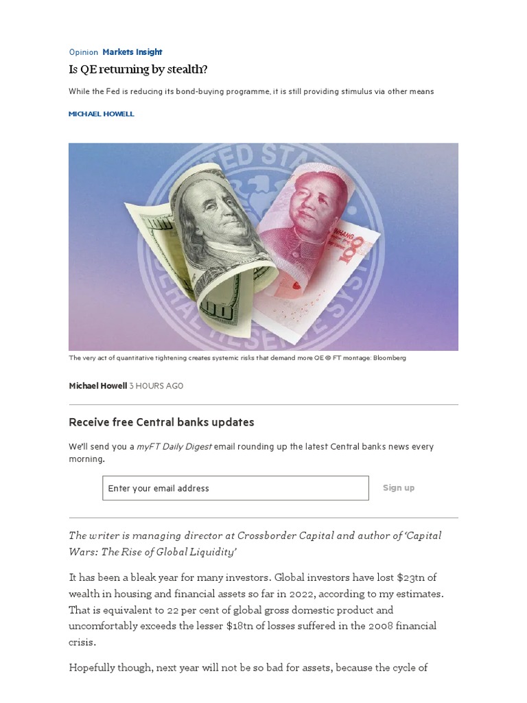 Is QE Returning by Stealth - Financial Times | PDF | Federal Reserve ...