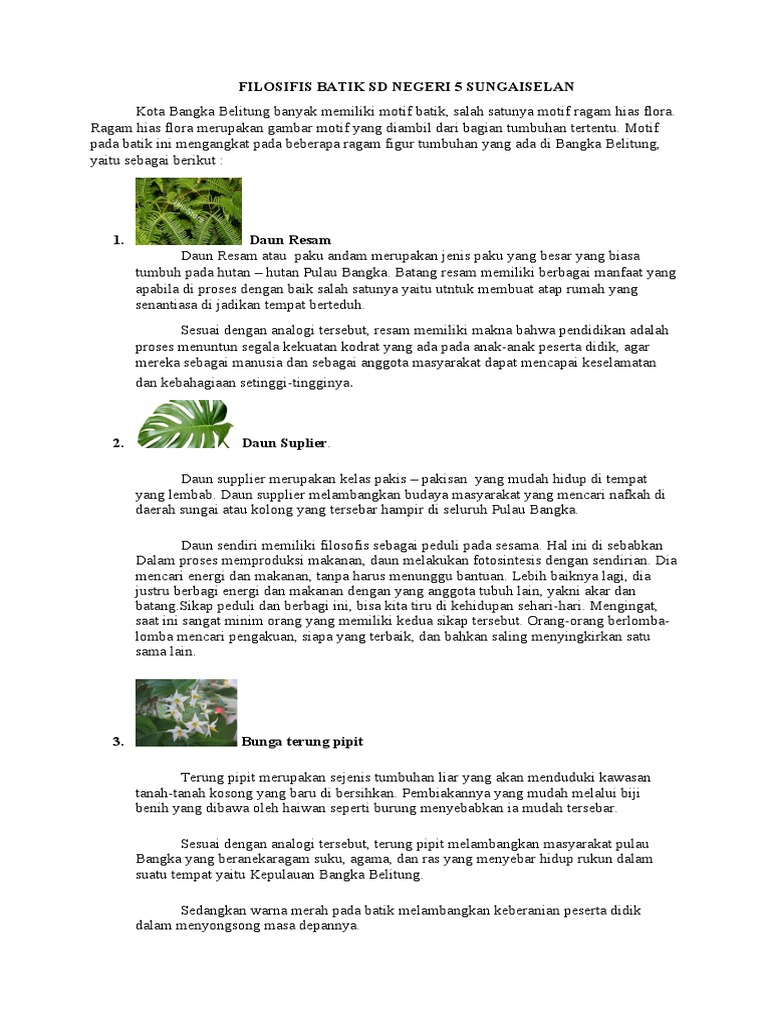 Filosofis Batik Sekolah | PDF