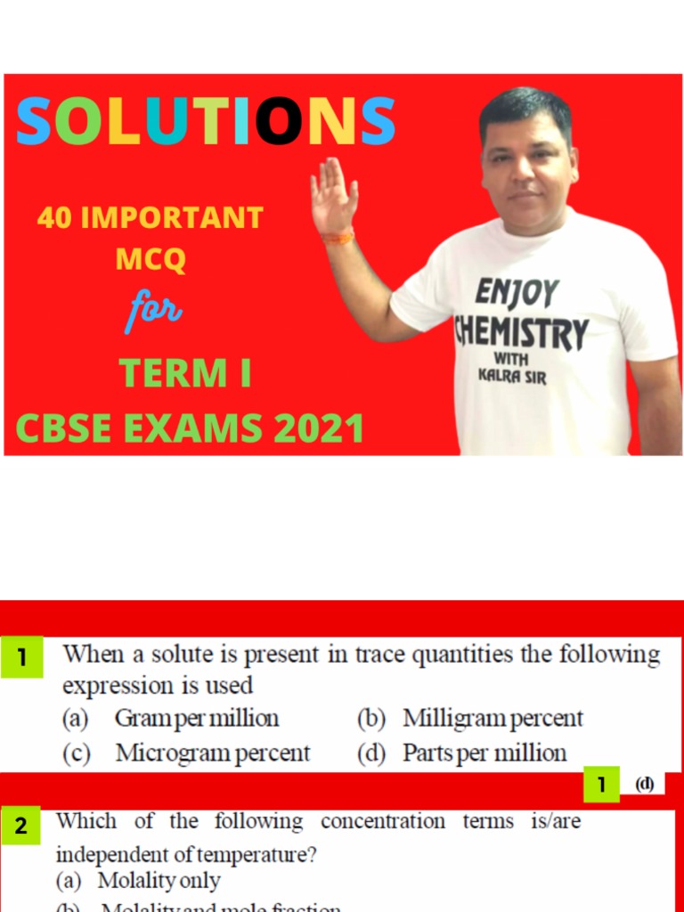 Solutions MCQ Questions | PDF