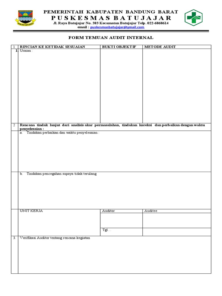 Form Temuan Audit Internal | PDF