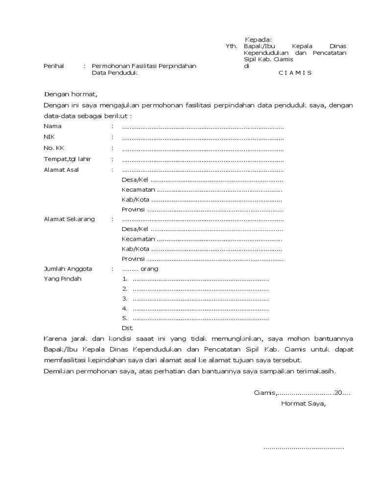 Surat Permohonan YBS | PDF | Politik