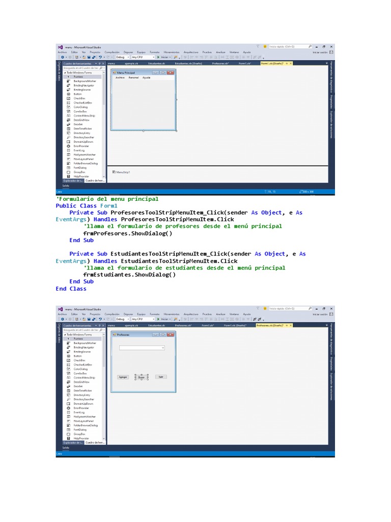 Ejemplo Menu Checkbox Combobox 9 11 2022 | PDF