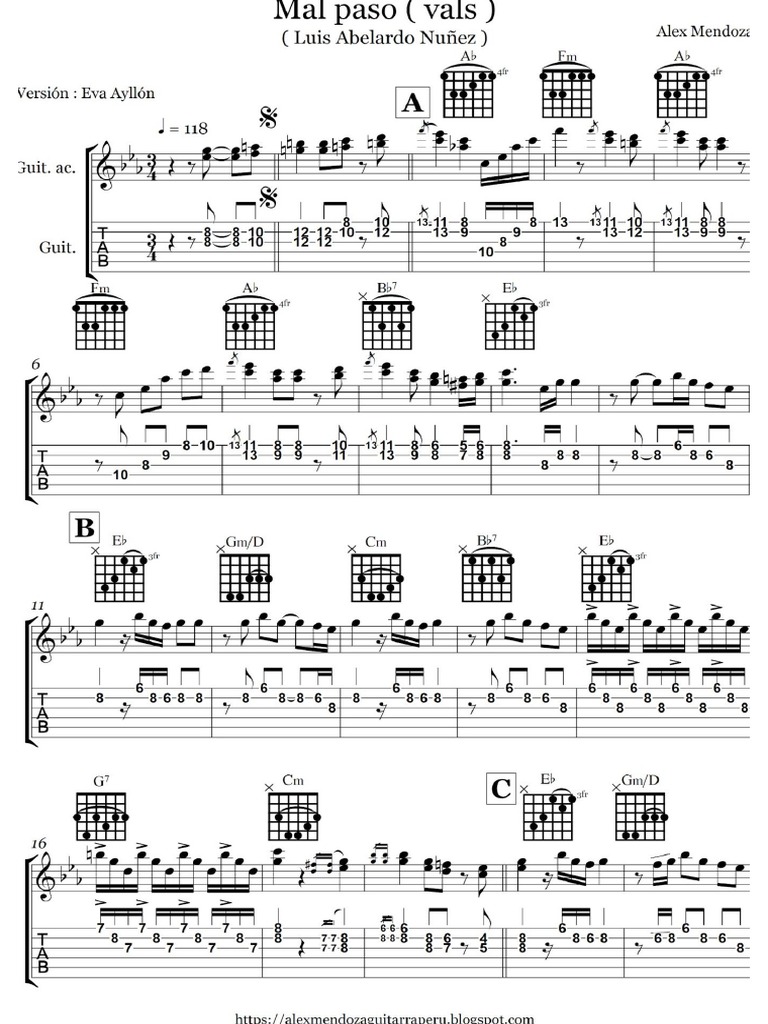 Mal Paso Tabs Guitarra | PDF