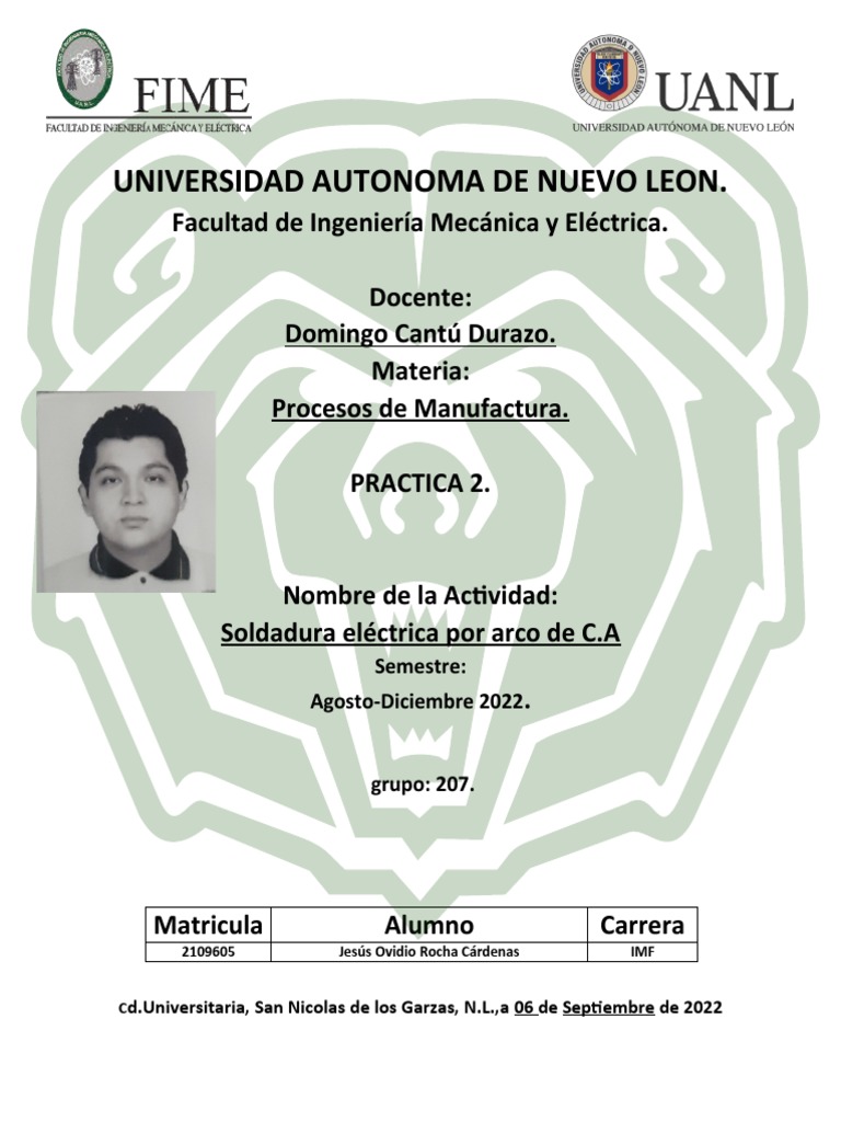 Practica 2 Procesos de Manufactura | PDF | Soldadura | Construcción