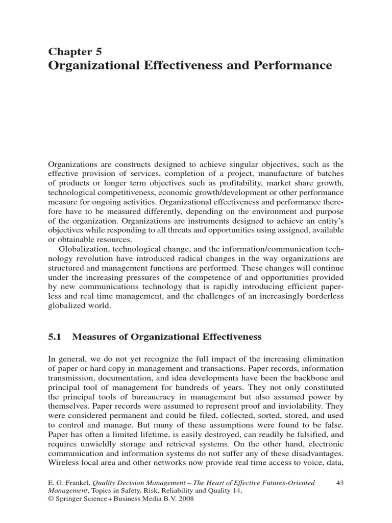 Organizational Effectiveness and Performance | PDF | Decision Making ...