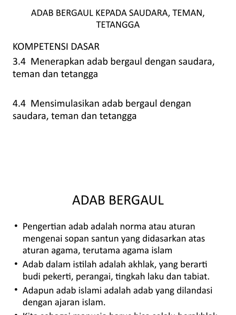 ADAB BERGAUL (Pengertian) | PDF