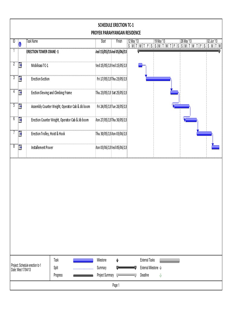 Schedule Erection tc-1 | PDF