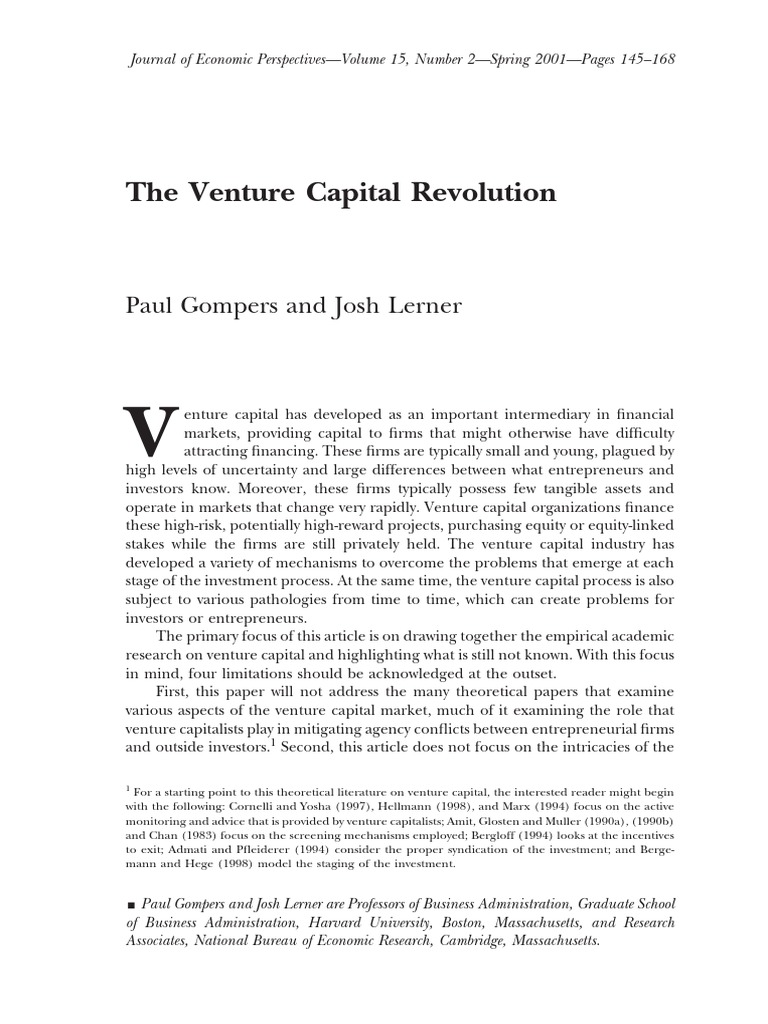 The Venture Capital Revolution | PDF | Corporate Finance | Venture Capital